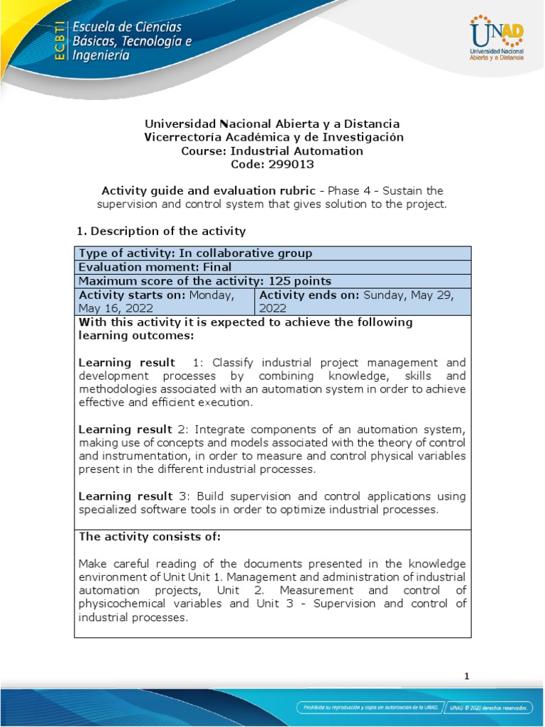 Activities Guide and Evaluation Rubric - Phase 4 - Sustain The ...