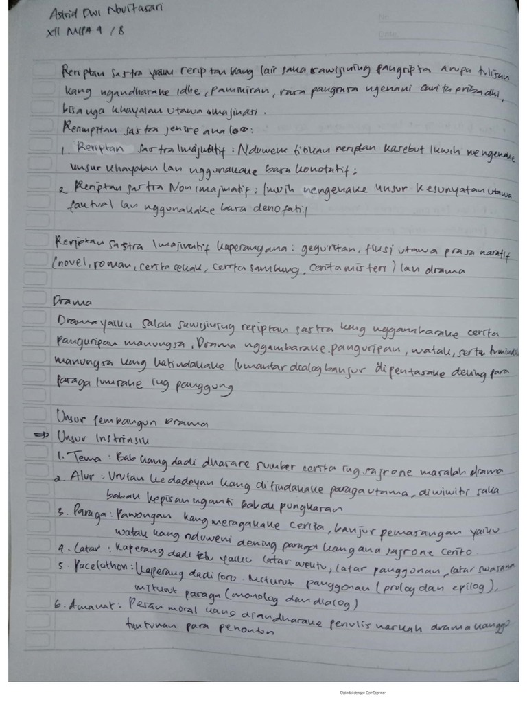 Rangkuman Drama Tradisional - Astrid Dwi Novitasari - 8 | PDF