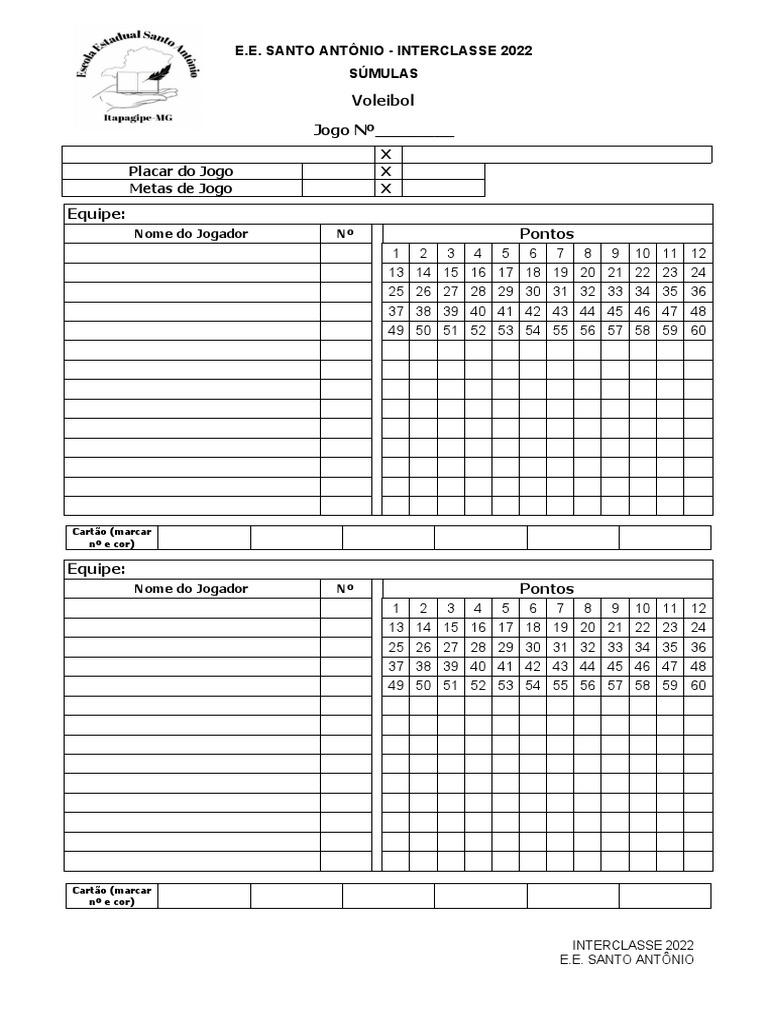 Súmulas 2022 - Vôlei | PDF