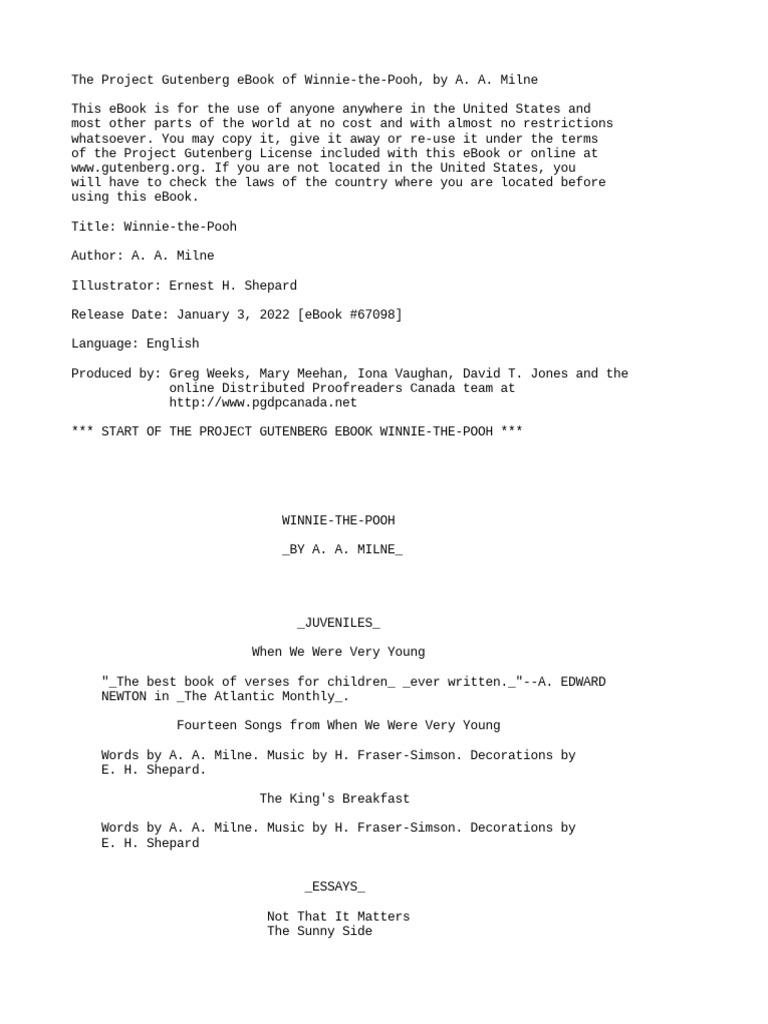 Winnie The Pooh | PDF | Winnie The Pooh | Fictional Bears