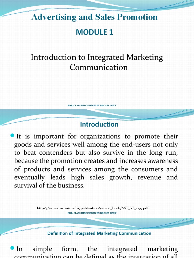 Module 1 Introduction To IMC | Download Free PDF | Marketing ...