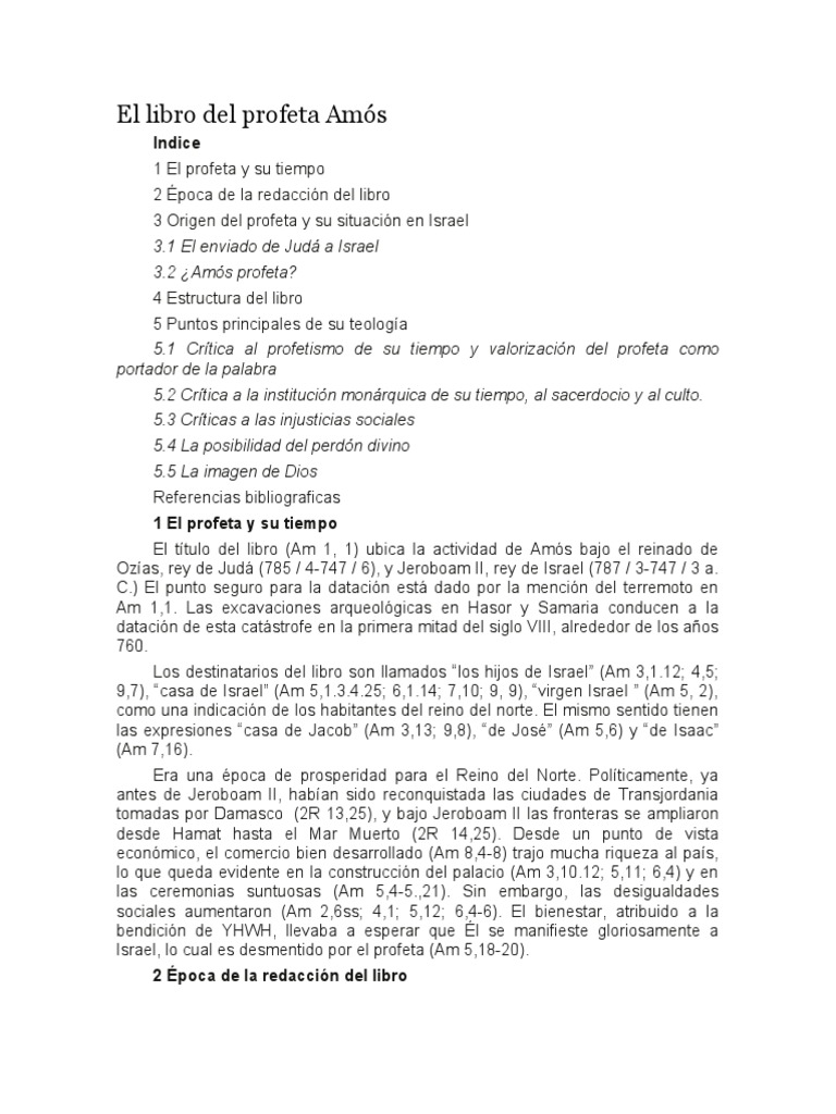 El Libro Del Profeta Amós | PDF | Profeta | Tetragrammaton