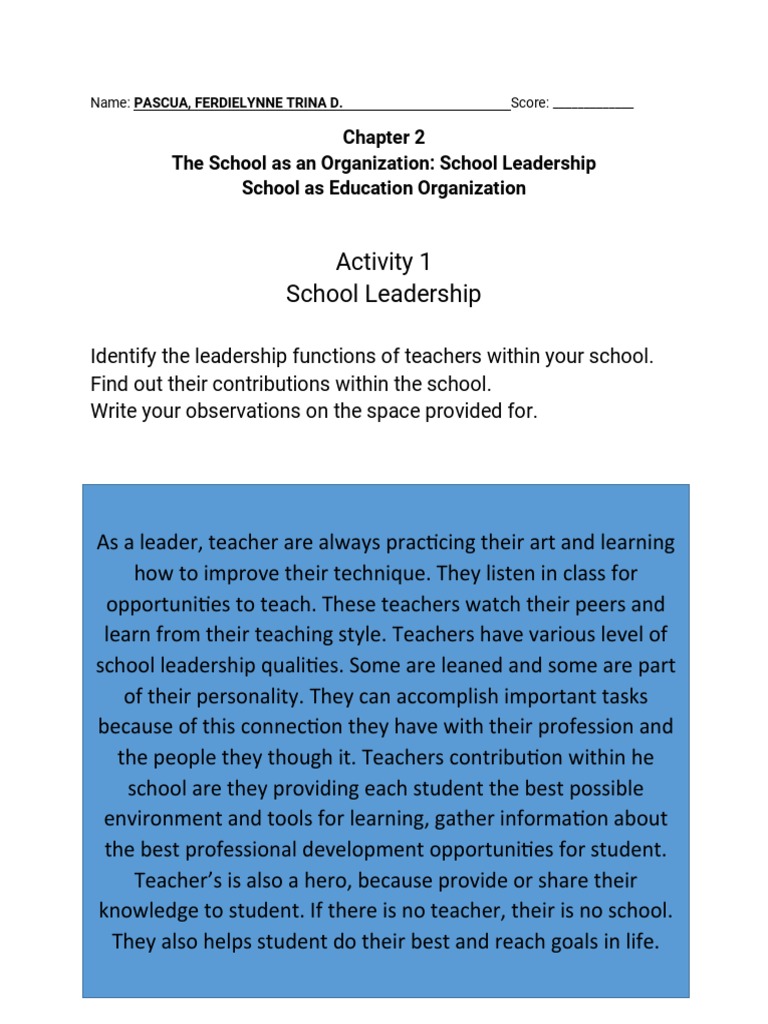 1 Assignment - 1,2,3 | PDF | Teachers | Schools