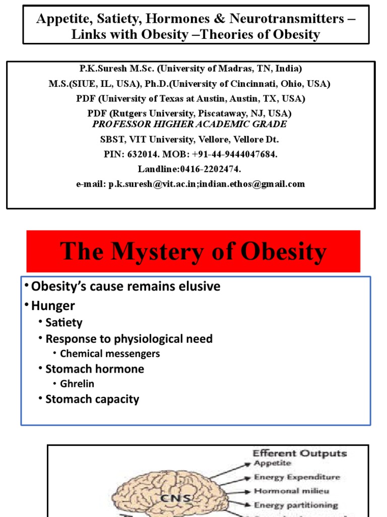 Appetite, Satiety, Hormones & Neurotransmitters - Links With Obesity ...
