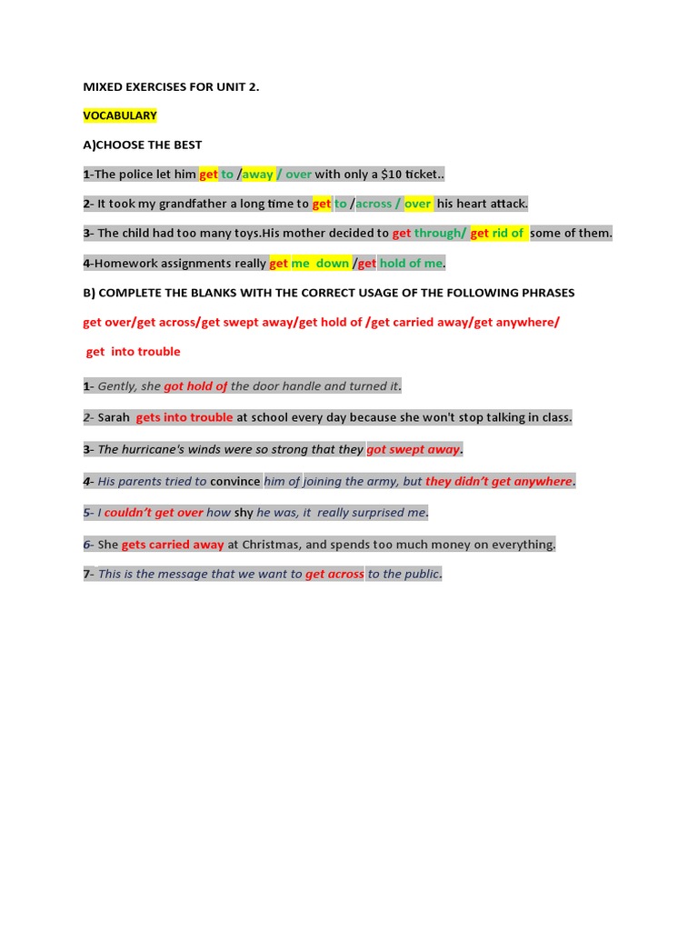 B2 Mixed Grammar Exercises | PDF