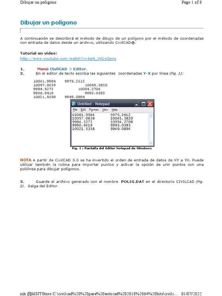 01.-Dibujar Poligono Metodo de Coordenadas | PDF | Informática | Software