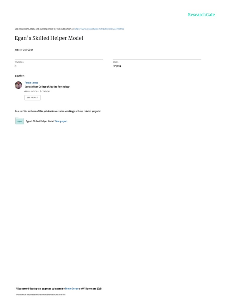 EGAN Model Stages | Download Free PDF | Body Language | Counseling ...