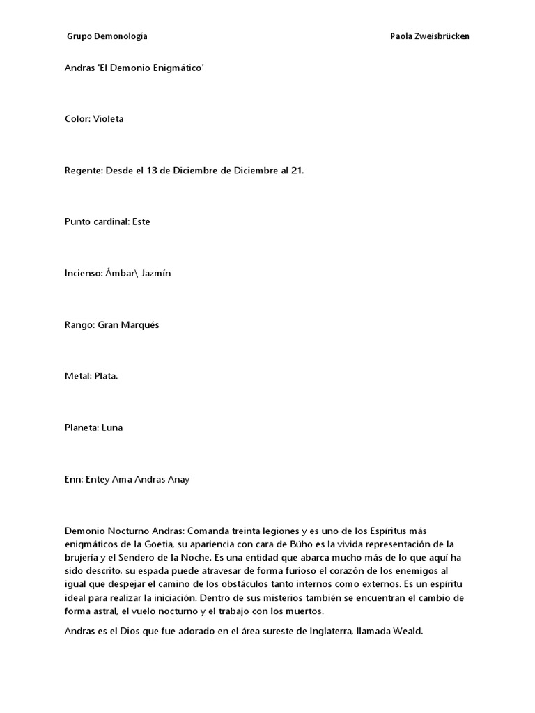 Andras | PDF | Demonios | Color