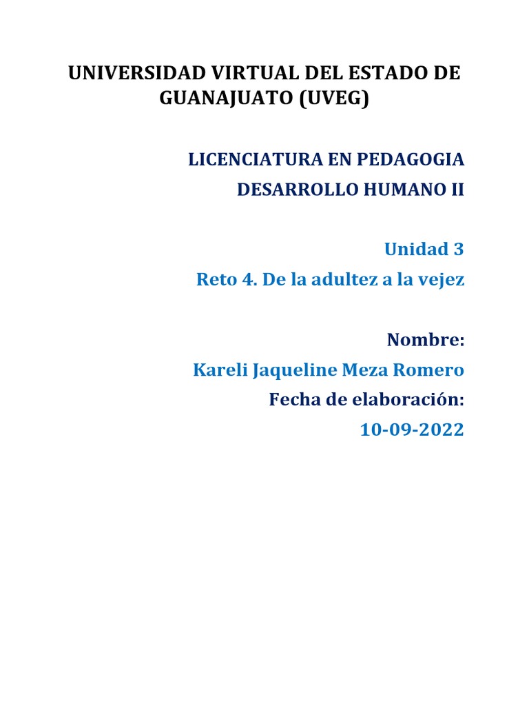 Meza - Kareli - R4 - U3 1 | PDF | Adultos | Vejez