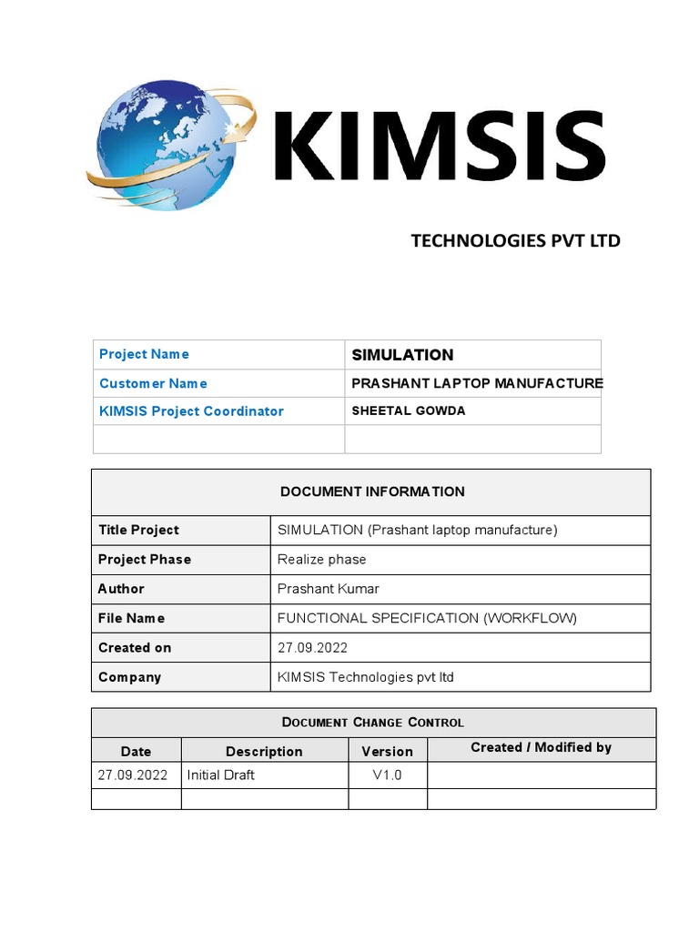Functional Specification (Workflow) | PDF | Specification (Technical Standard) | Computer ...