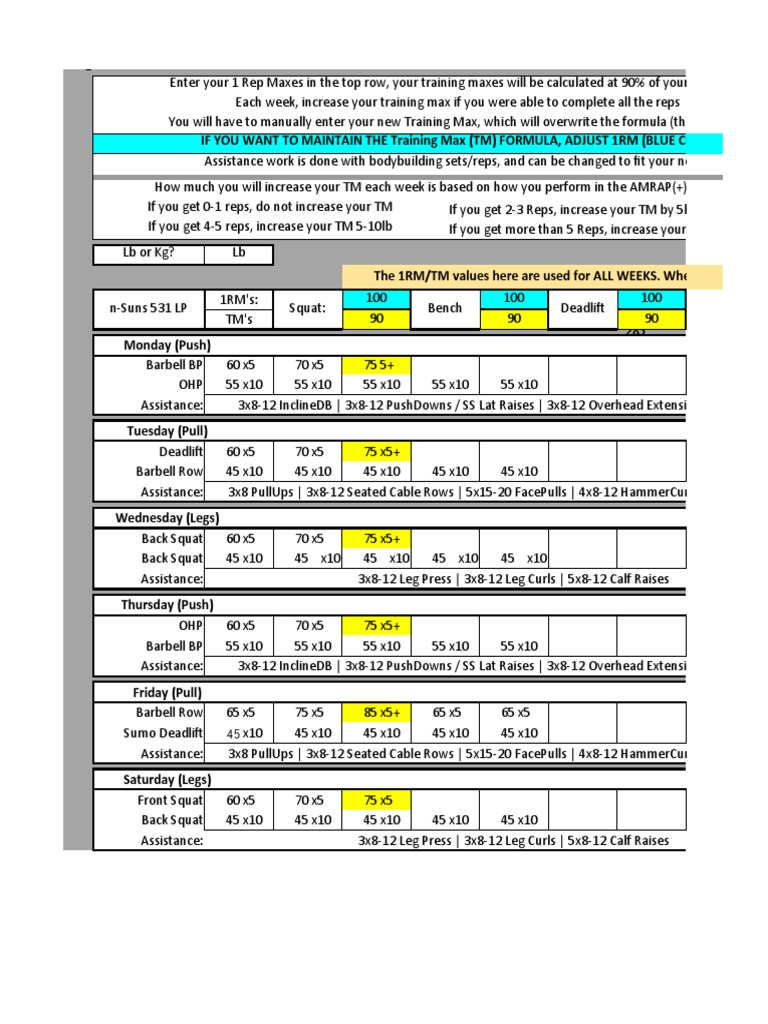 NSuns 5-3-1 LP PPL With BBB | PDF | Physical Exercise | Athletic Sports
