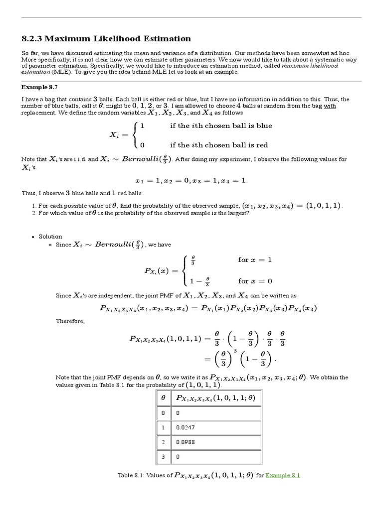 Maximum Likelihood Estimation | PDF | Estimation Theory | Bias Of An Estimator