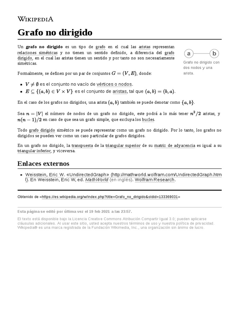Grafo No Dirigido | PDF