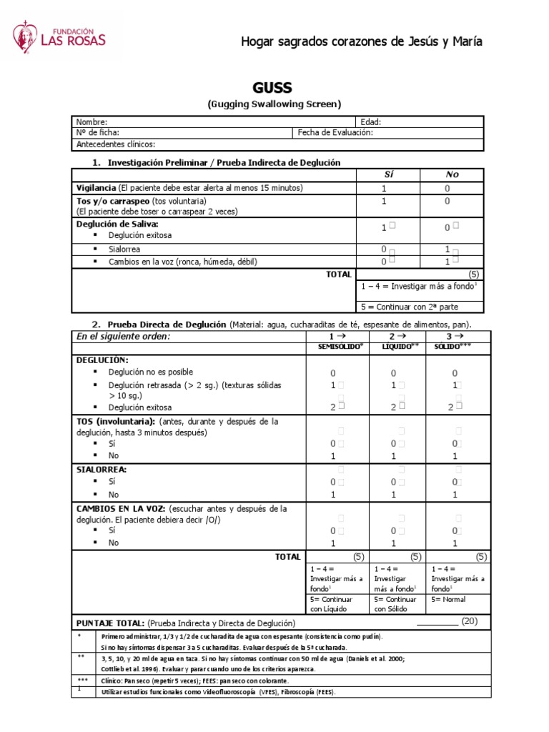 Evaluacion Deglucion | PDF | Enfermedades y trastornos | Medicina CLINICA