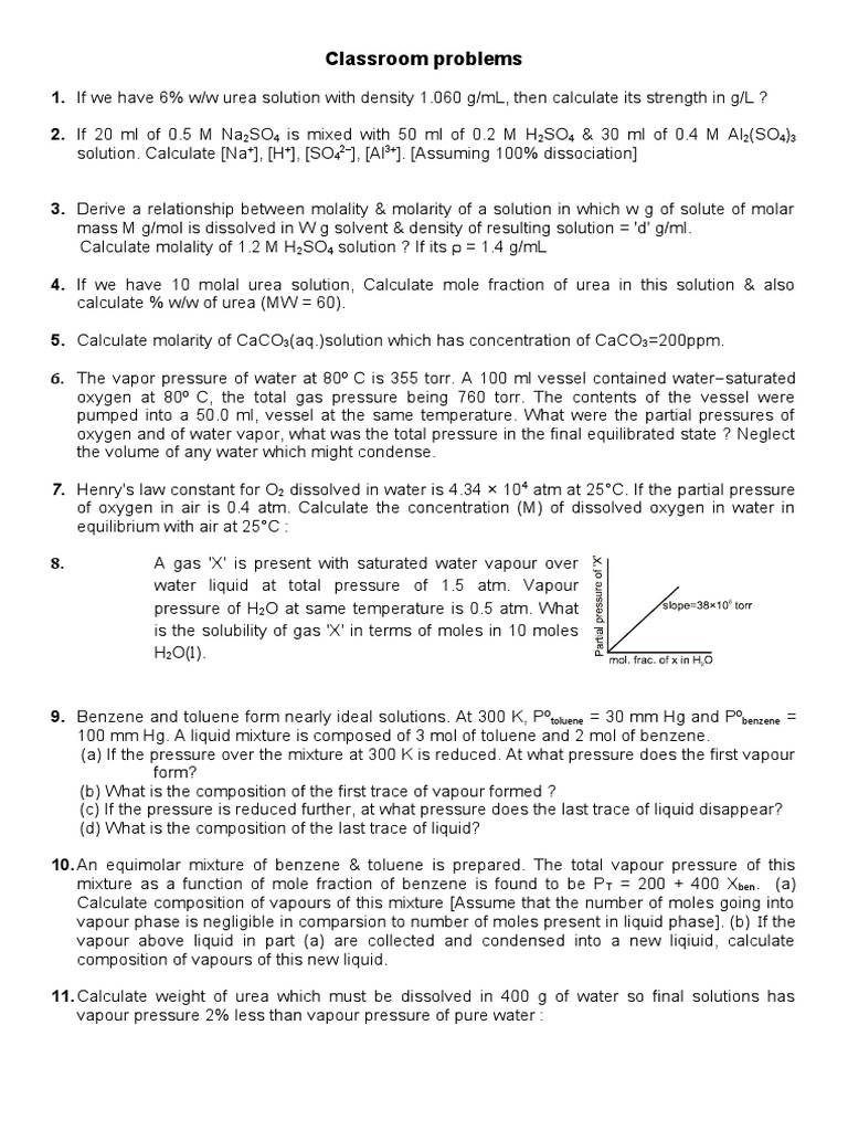 Classroom Problem Solutions | PDF | Physical Chemistry | Chemistry