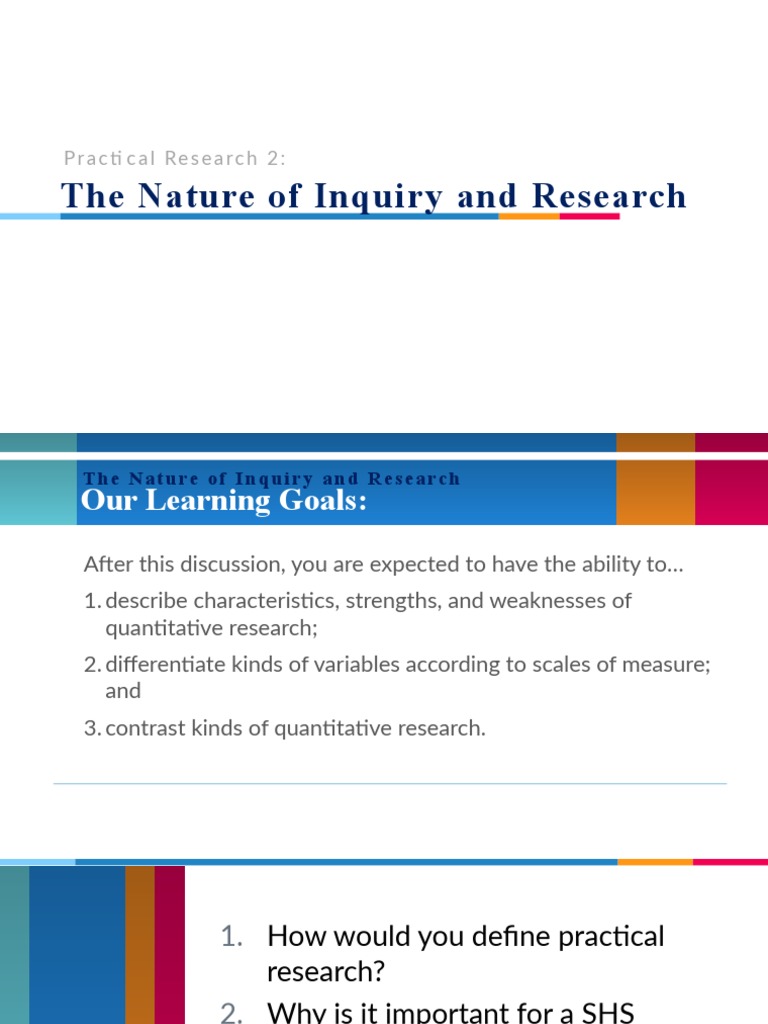 1.-Nature of Inquiry and Research | PDF | Experiment | Level Of Measurement