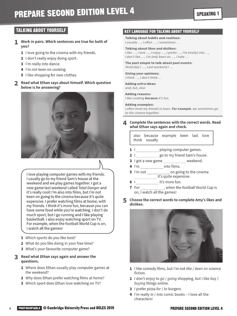 Prepare 4 Speaking 1 | PDF