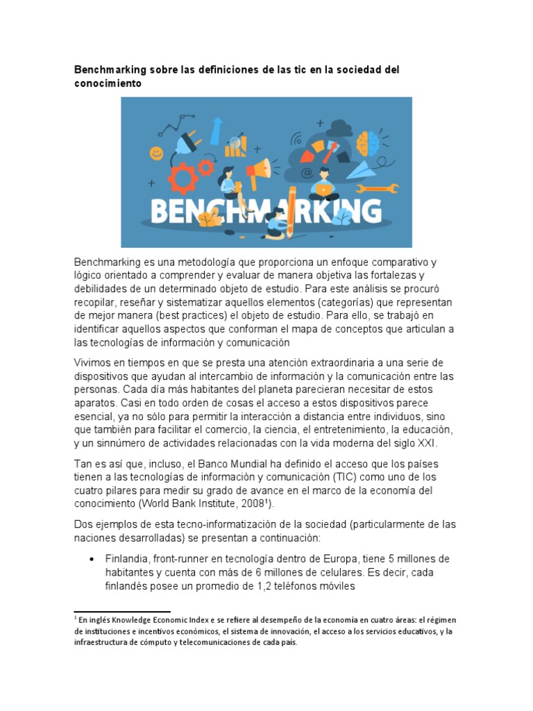 Benchmark TIC sociedad conocimiento | PDF | Tecnología de información y ...
