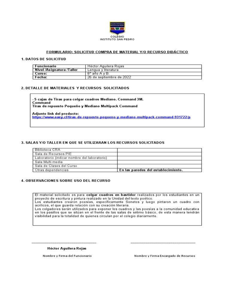 Solicitud de Compra | PDF