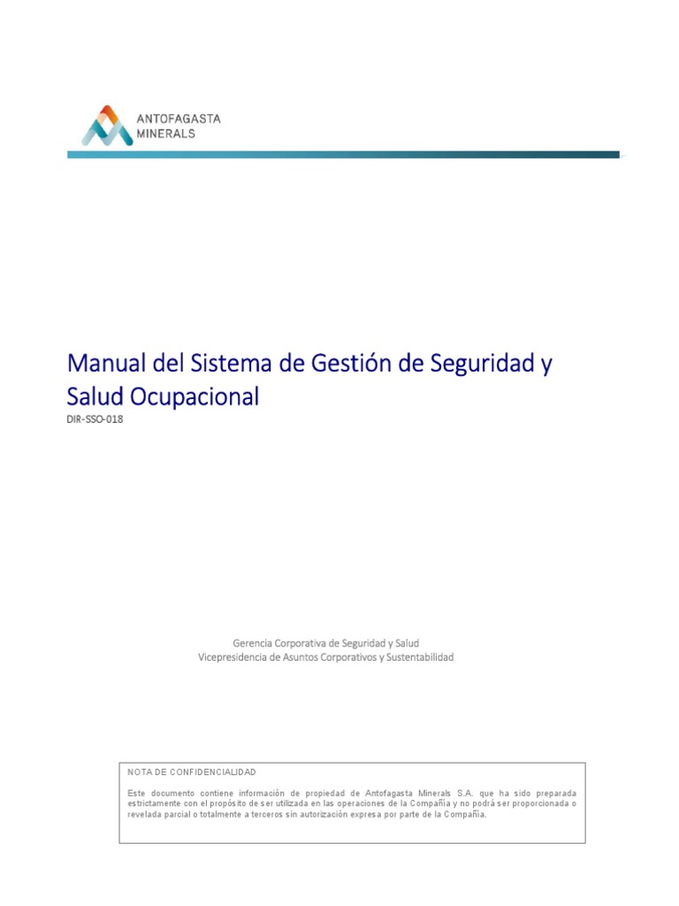 Antofagasta Minerals - Sistema Gestion Sso | PDF | Seguridad y salud ocupacional | Valores