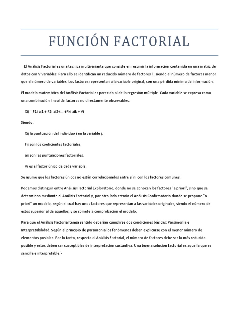 Función Factorial | PDF | Análisis factorial | Análisis matemático