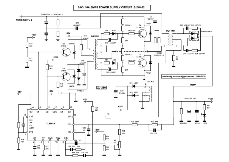 Sompom S-240!12!12v-10a Psu-Modul With Tl494cn SCH | PDF