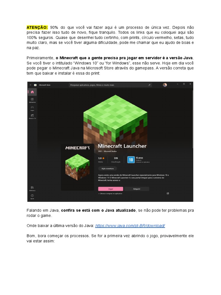 Tutorial Minecraft | PDF | Minecraft | Microsoft Windows