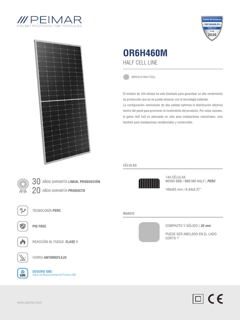 Peimar 460W | PDF | Ingenieria Eléctrica | Electricidad