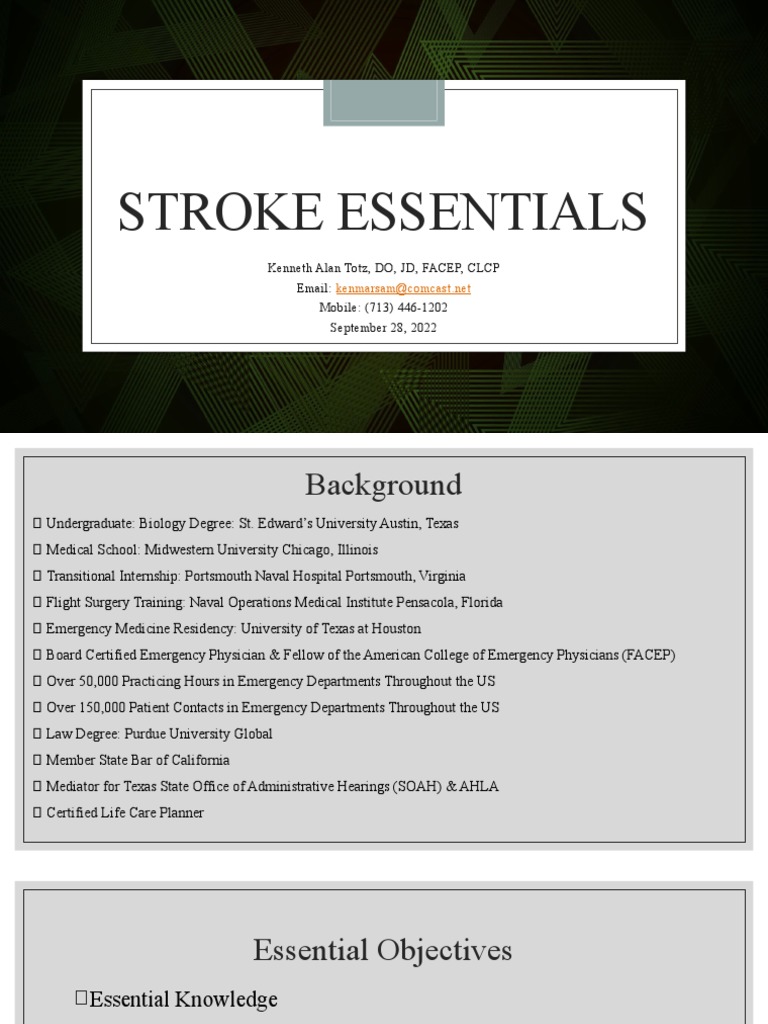 Stroke Essentials | PDF | Stroke | Cerebrum