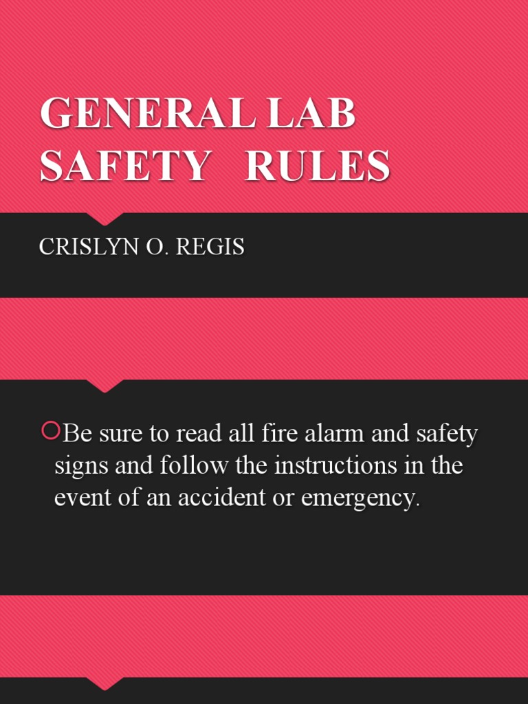 General Lab Safety Rules | PDF | Laboratories