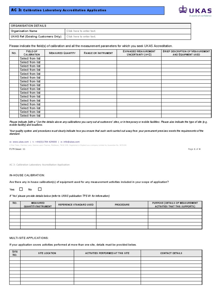 UKAS Calibration Accreditation Application | PDF | Calibration | Science