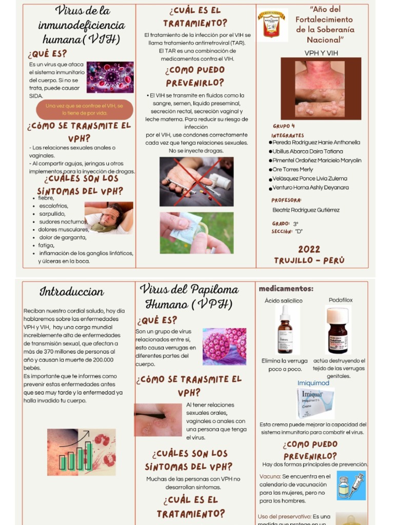 Triptico Del Vih y VPH | PDF