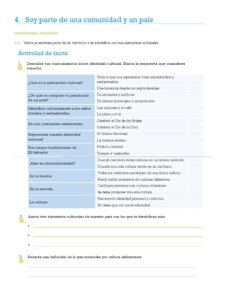 Soy Parte de Una Comunidad y Un Pais | PDF