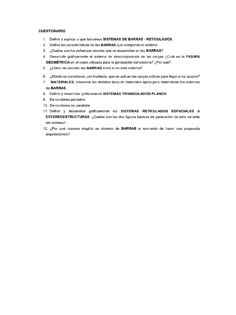 TP Estructuras de Barras | PDF | Braguero | Ingeniero civil