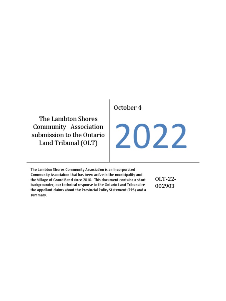 Lambton Shores OLT Submission 2022 | PDF | Zoning | Beach
