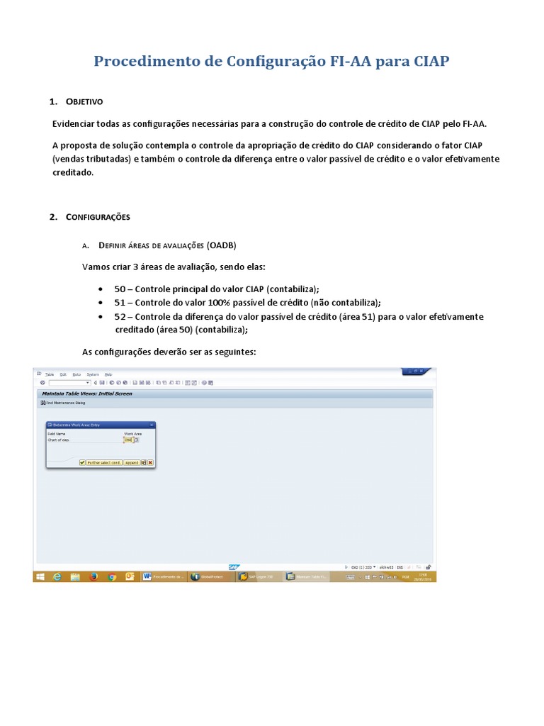 SAP FI AA Procedimento de Configuracao CIAP | PDF | Depreciação