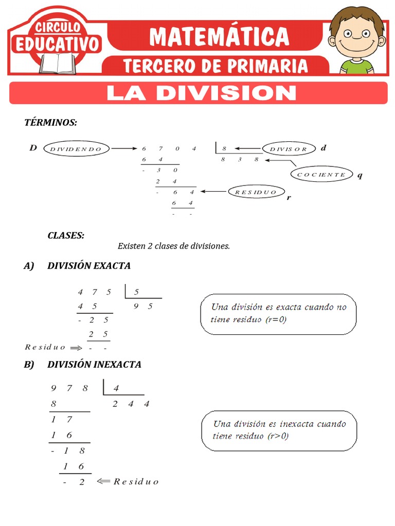 La Division y Sus Clases para Tercero de Primaria | PDF