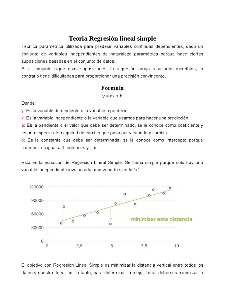 Teoria Regresión Lineal Simple | PDF