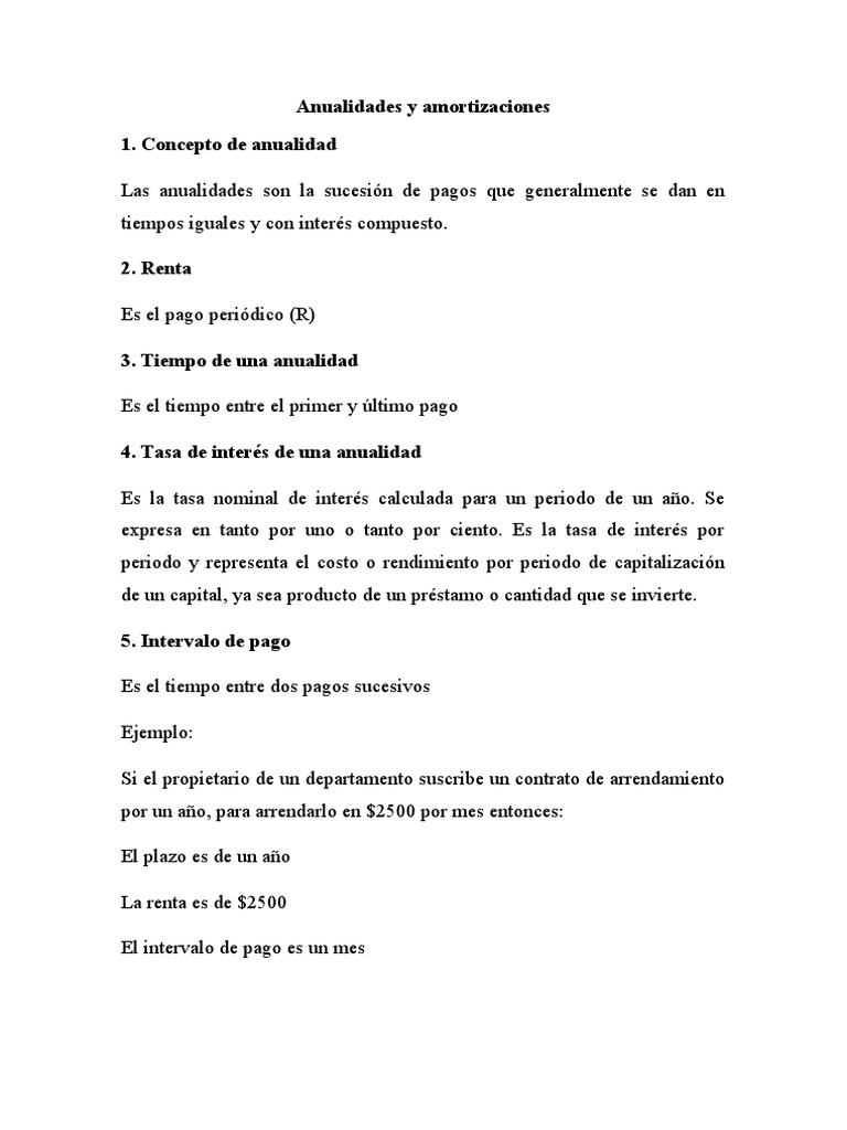 Anualidades y Amortizaciones | PDF | Amortización (Negocio) | Interés