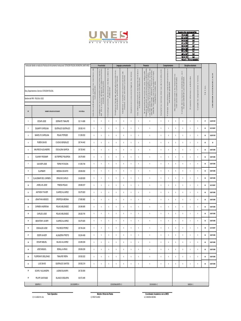 Instrumento de Evaluacion Pai | PDF