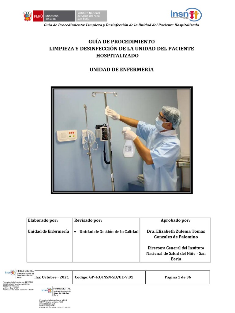 043-GP Guía de Procedimiento Limpieza y Desinfección de La Unidad Del Paciente Hospitalizado ...
