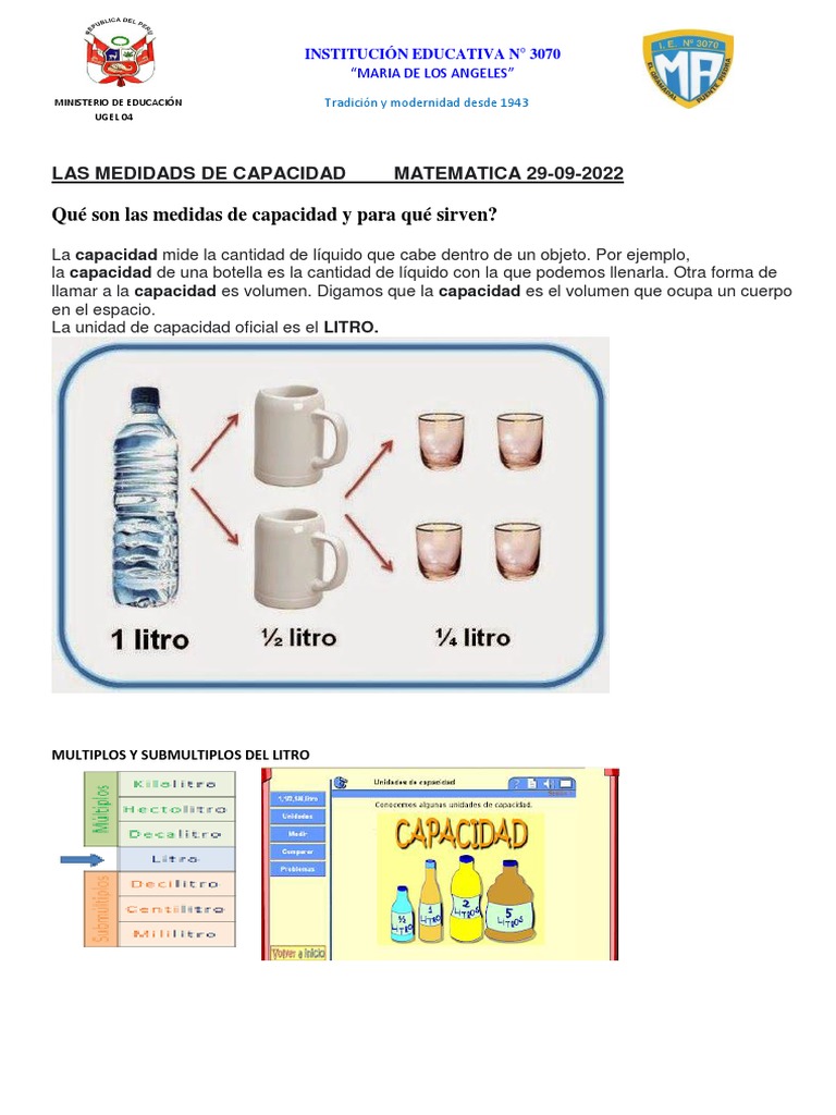 Medidas de capacidad y sus múltiplos | PDF