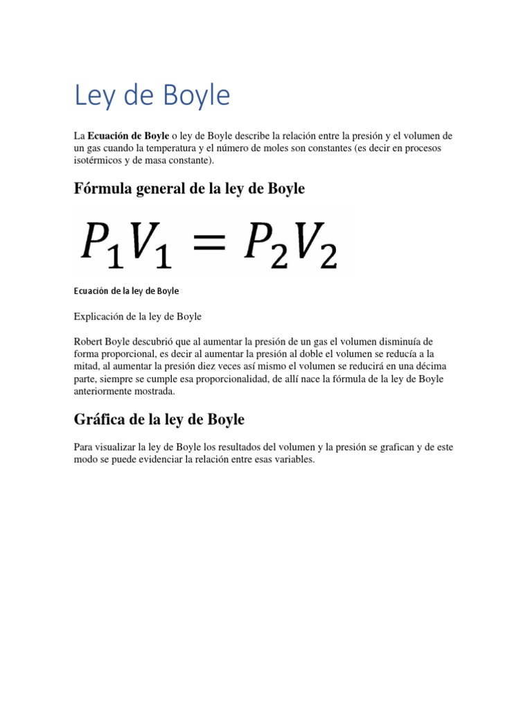 Ley de Boyle | PDF | Gases | Atmósfera