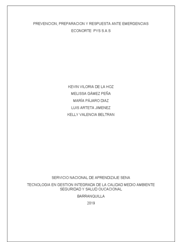 Plan de Emergencia | PDF | Riesgo | Emergencia