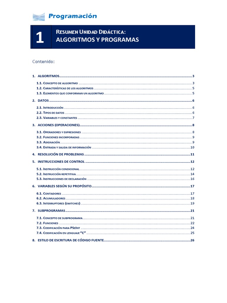 Prog01 Algoritmos Y Programas Descargar Gratis Pdf Algoritmos Programación De Computadoras