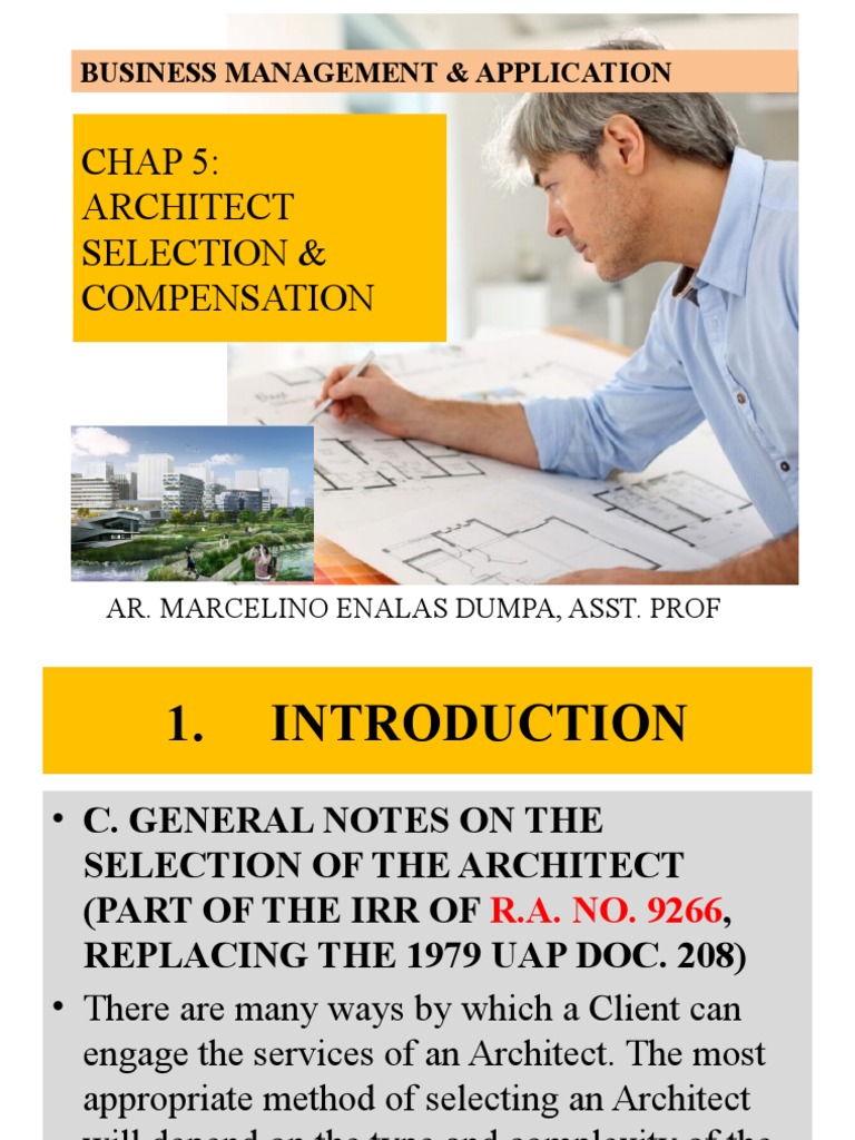 Chapter 5 Selection of The Architect Compensation | PDF | Architect ...
