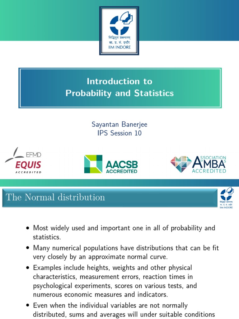 IPS Slides S10 | PDF | Normal Distribution | Probability Distribution
