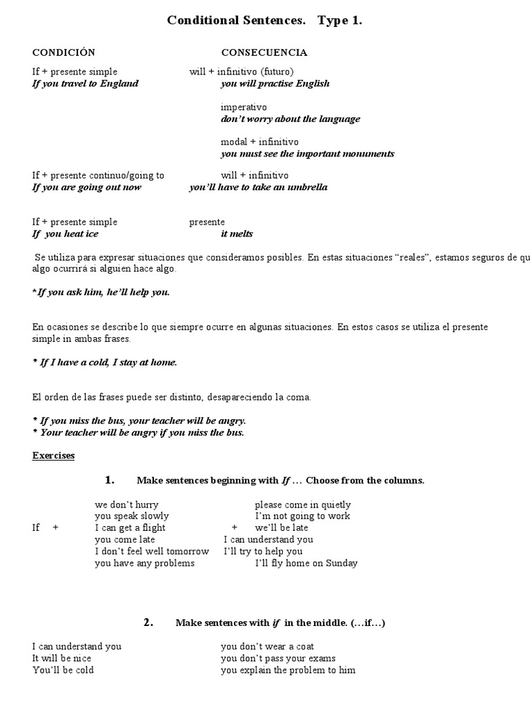 Conditional Sentences Guide | PDF