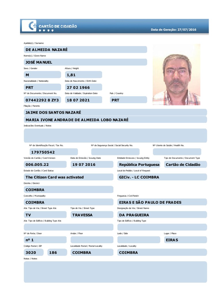 Citizen Card | PDF | Governo e personalidade