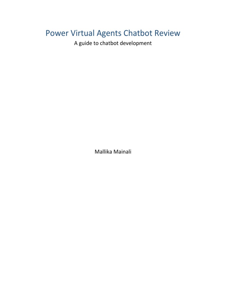 Power Virtual Agents Chatbot Review | PDF | Mobile App | Software Development